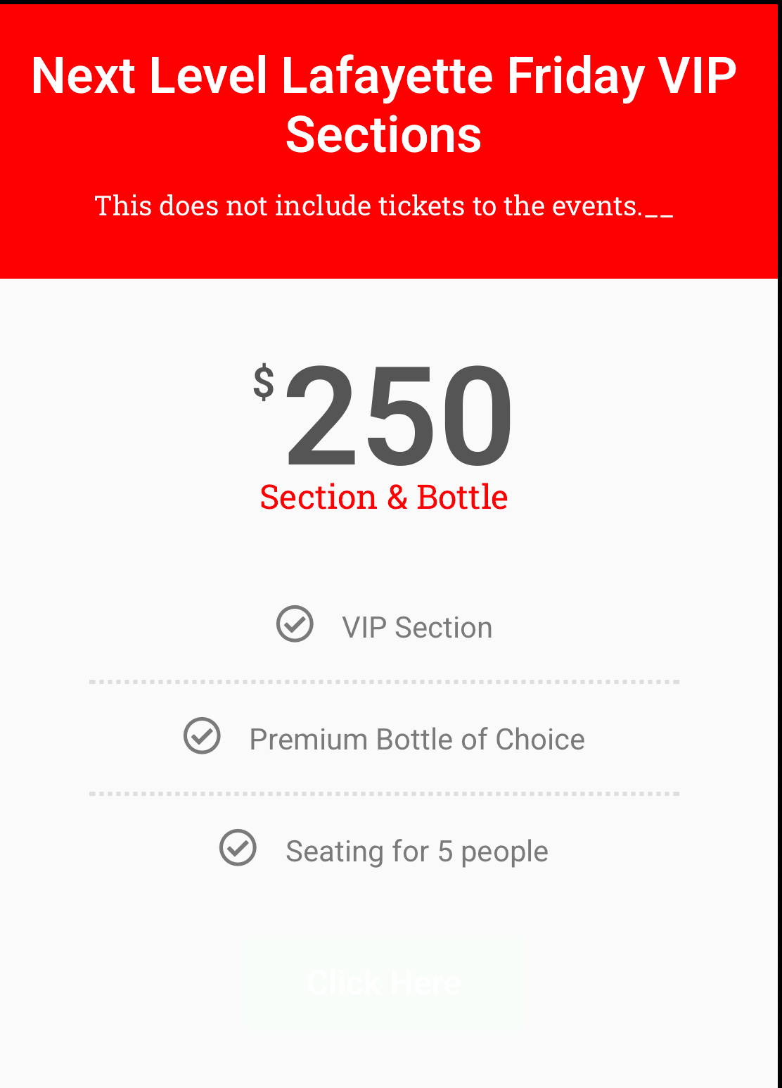 Friday Night VIP Section - Next Level MC Lafayette